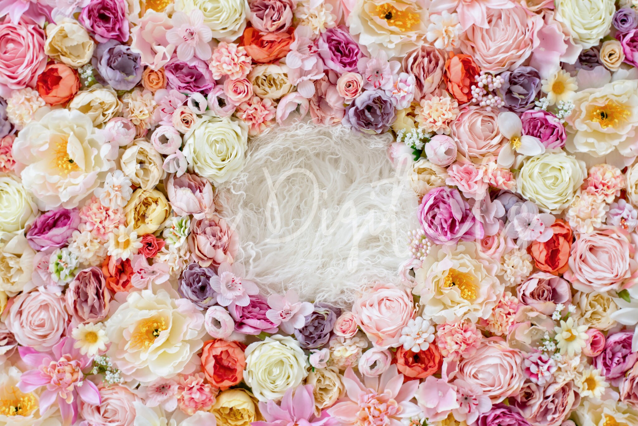 Flower Wall Digital Backdrop Bundle, Floral Newborn Backdrop Bundle ...