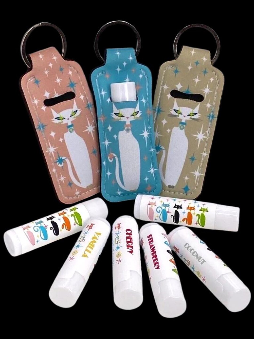 Atomic Cat Lip Balm Key Ring With Lip Balm Pick Your Color and Flavor ...