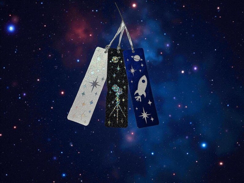 Retro Space Bookmark SVG Bundle, Rocket Astronomy Gift Tags (digital ...