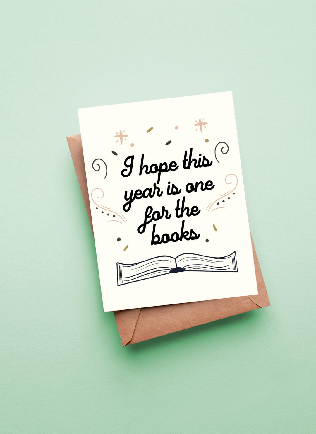 Bookish Birthday Card: Hand-lettered Book Lover Reader Gift - Etsy