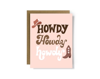 Howdy Greeting Card - Etsy
