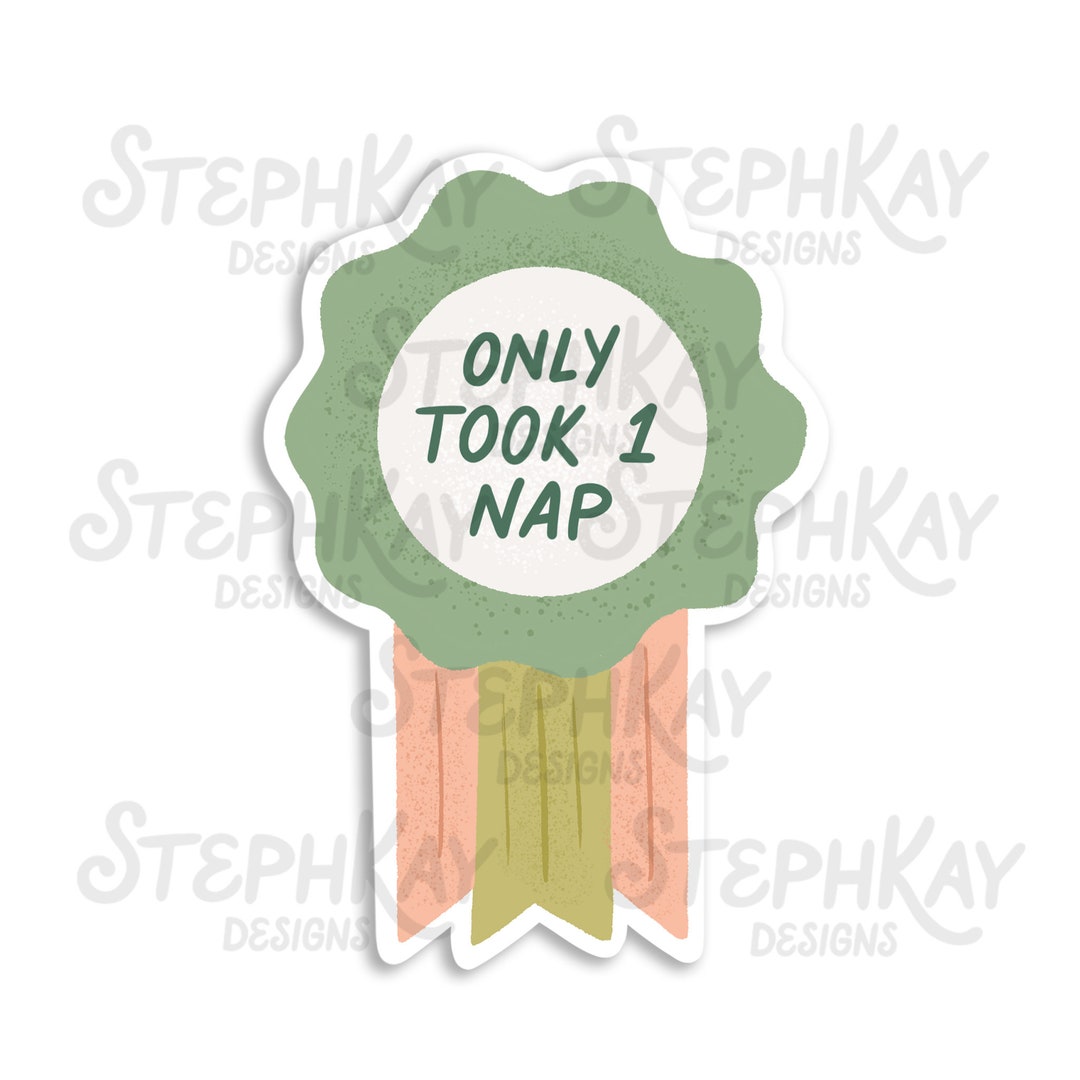 Only 1 Nap Award Ribbon Die-cut Sticker, Mental Health Sticker, Laptop ...