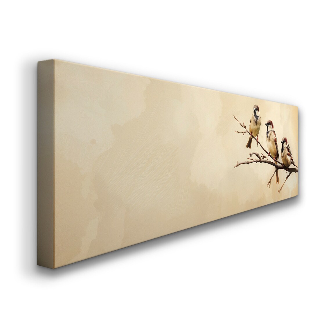 Beautiful Birds Long Horizontal Wall Art for Guestroom, Panoramic ...