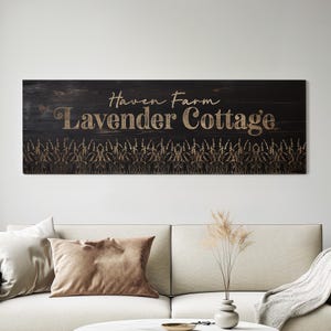 Lavender Cottage Sign Personalized Panoramic Personalized Farm, Vintage ...
