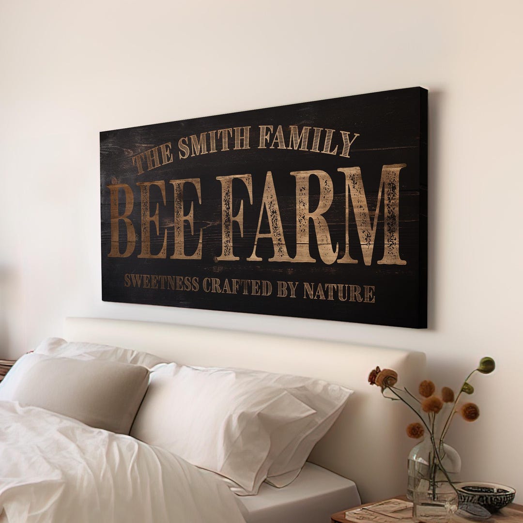 Personalized Bee Farm Sign Personalized Farmhouse, Large Honey Canvas ...