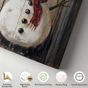 Vintage Rustic Snowman Vertical Wall Art Christmas, Decor Winter Canvas ...