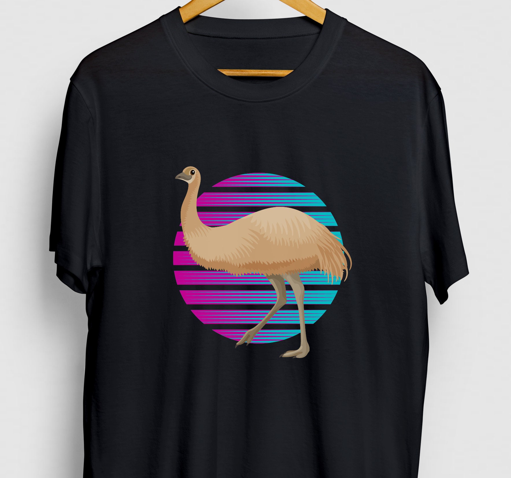 Emu Retro Synthwave Emu Gift, Funny Zookeeper Shirt, Funny Australia ...