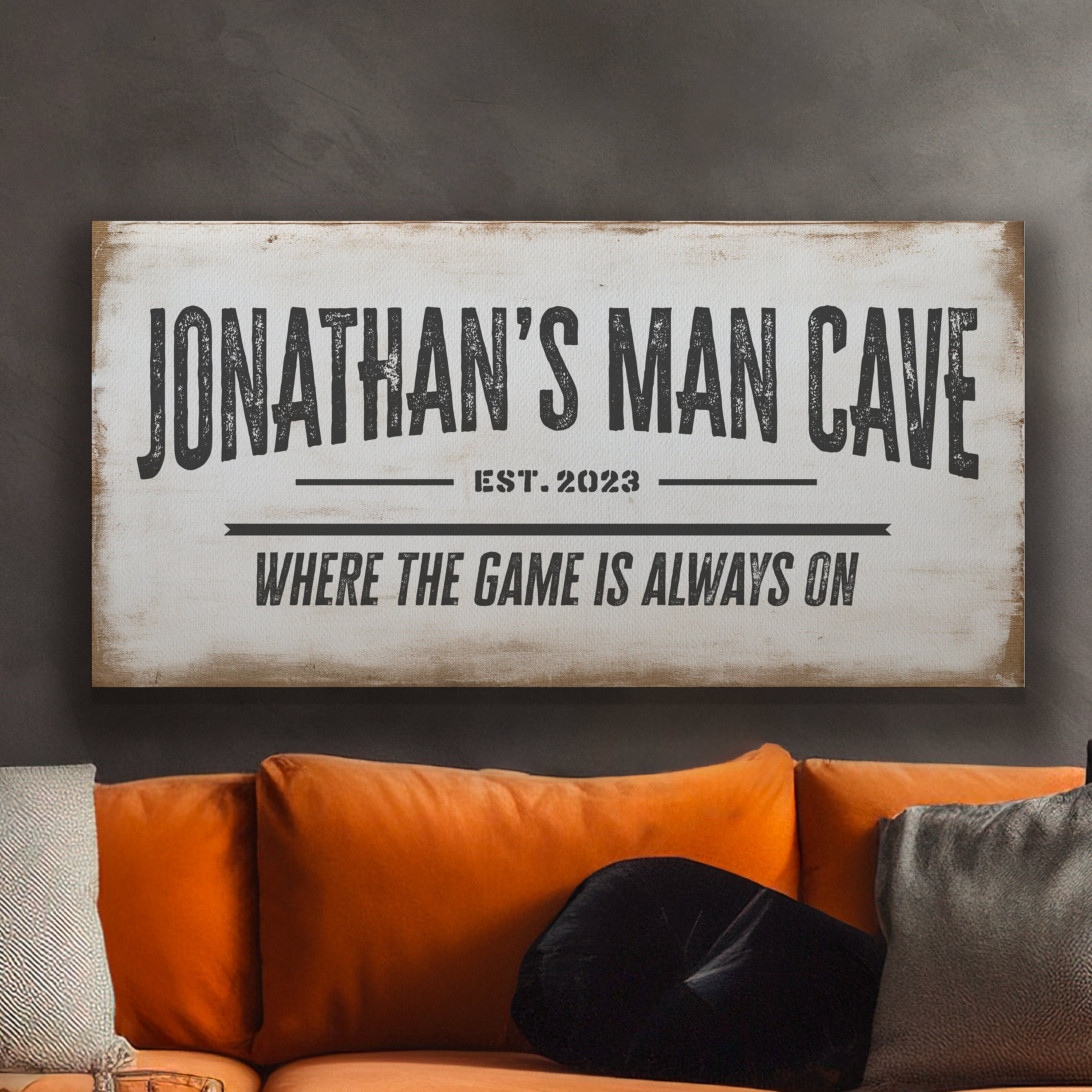 Personalized Man Cave Sign, Canvas Decor for Men, Bar Signage for ...