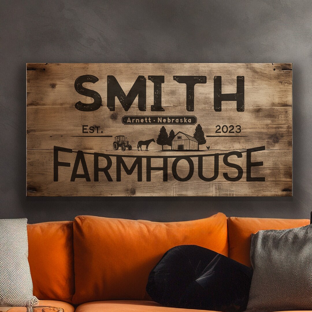 Farmhouse Sign, Personalized Homestead Sign, Farmhouse Wall Decor ...