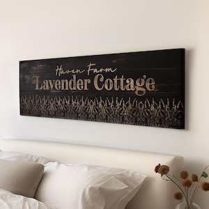 Lavender Cottage Sign Personalized Panoramic Personalized Farm, Vintage ...