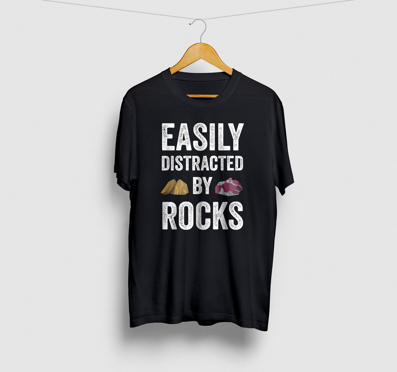 Easily Distracted by Rocks Rock Hunting Shirt, Rock Collecting Shirt ...