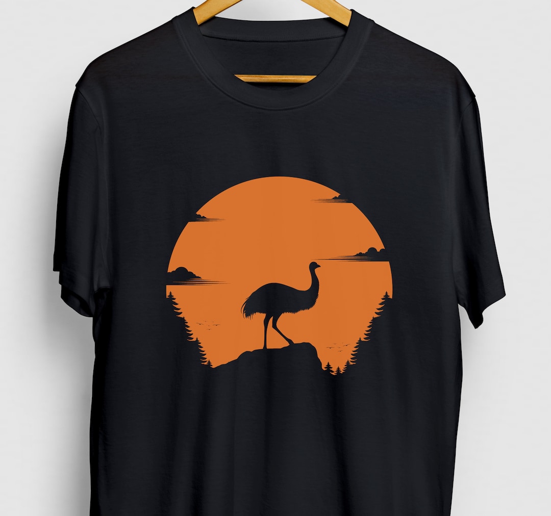 Emu Sunset Retro Emu Gift, Funny Zookeeper Shirt, Funny Australia Tee ...
