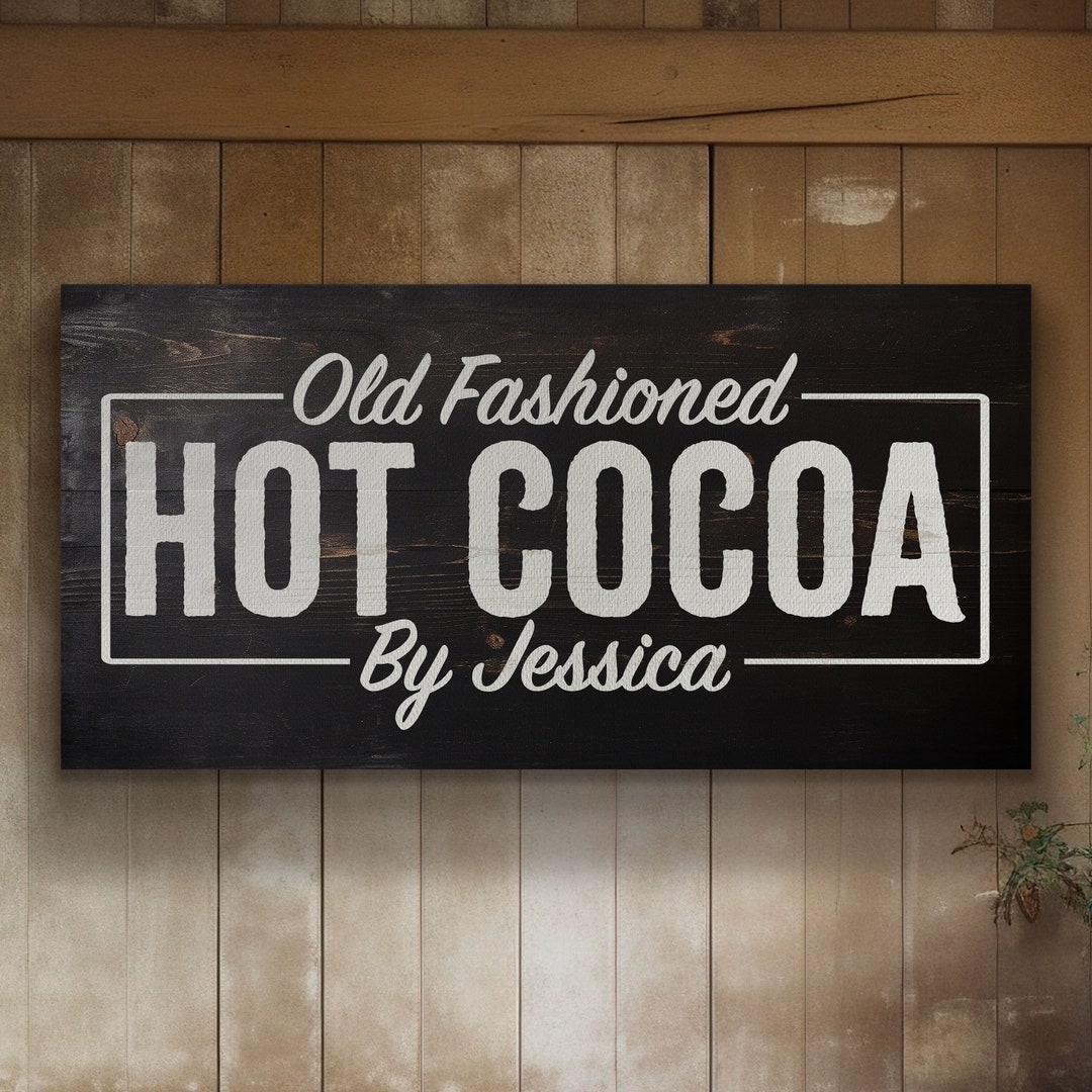 Hot Cocoa Bar Sign Personalized Christmas Rustic Farmhouse Vintage ...