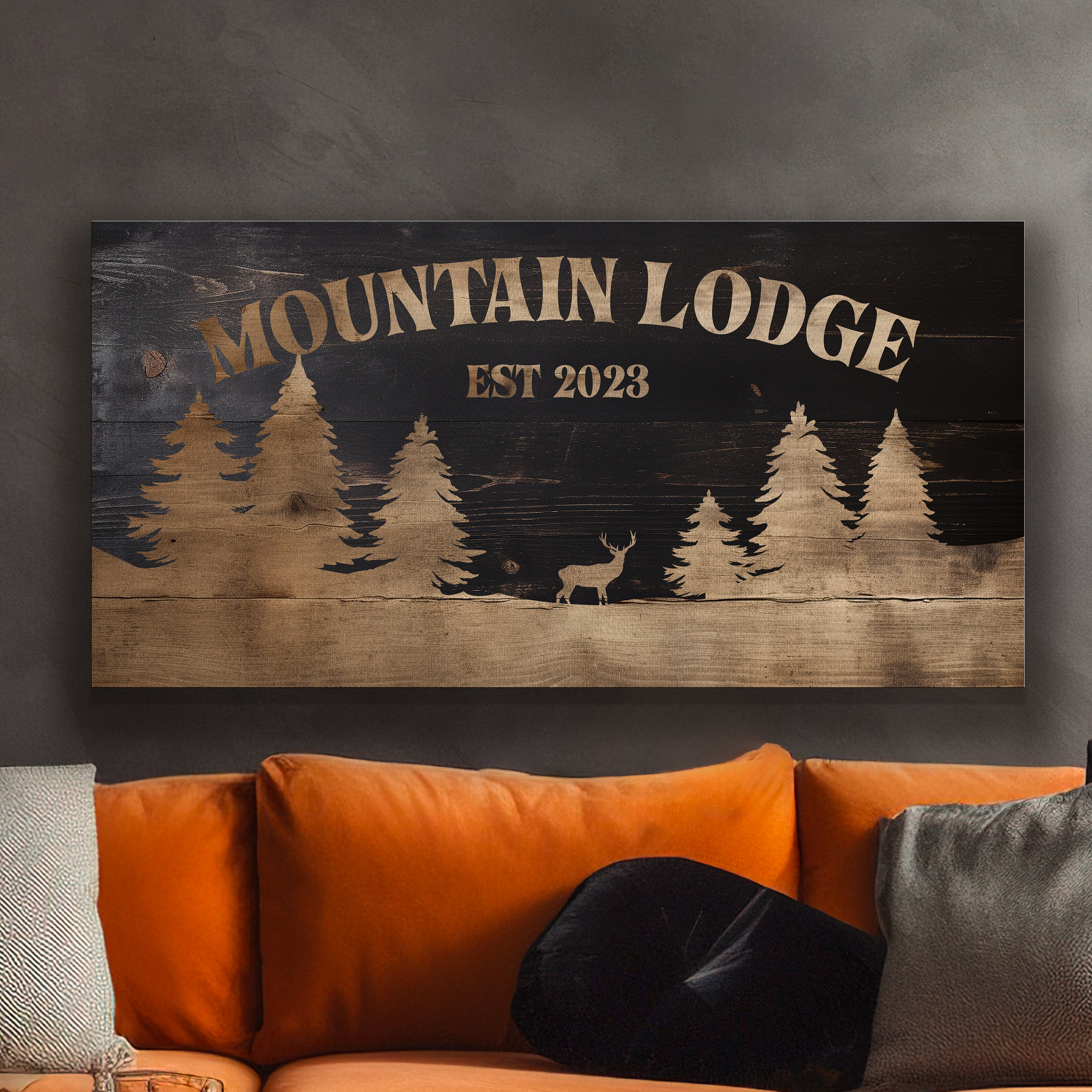 Mountain Lodge Sign Personalized Cabin Decor Rustic Farmhouse Vintage ...