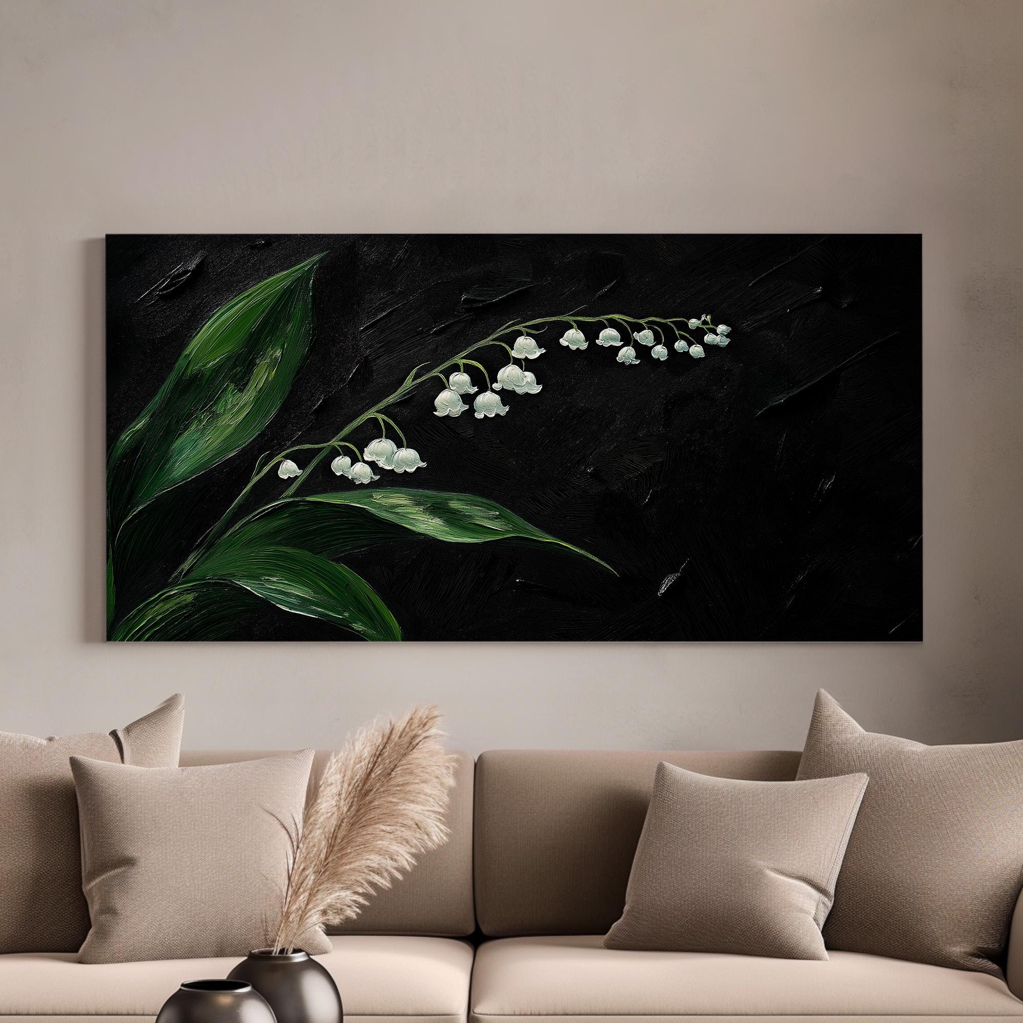 Lily of the Valley Oil Canvas Wall Art for Living Room, Landscape ...