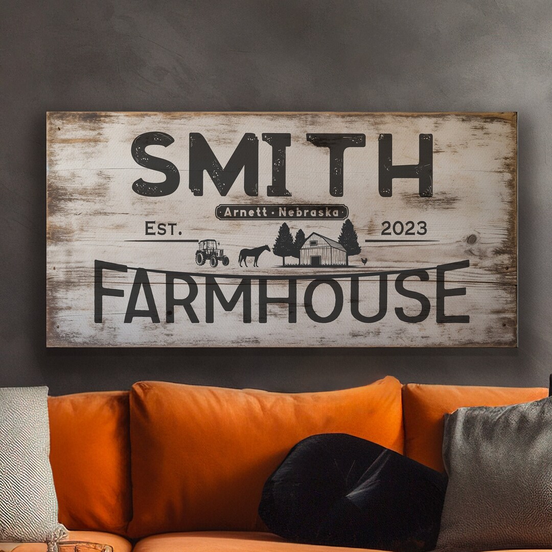Farmhouse Sign, Personalized Homestead Sign, Farmhouse Wall Decor ...