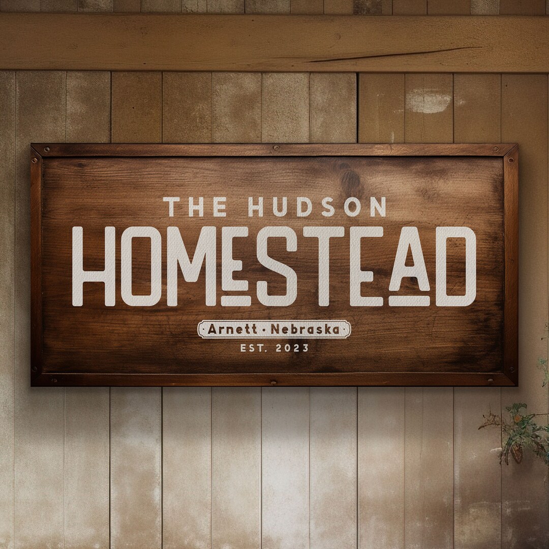 Farmhouse Sign, Personalized Homestead Sign, Farmhouse Wall Decor ...