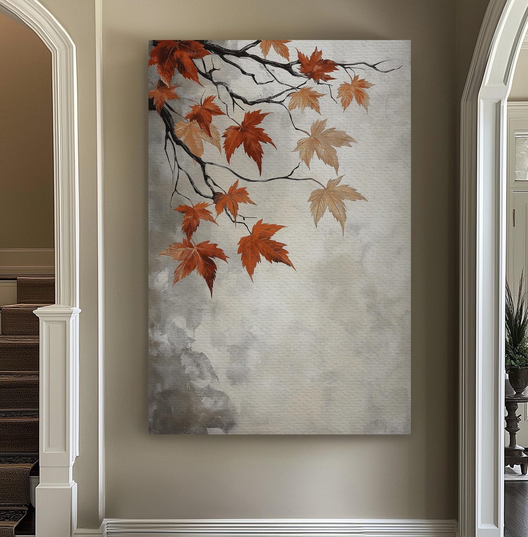 Vintage Fall Tree Branch Vertical Wall Art Cottage Fall, Decor Cozy ...