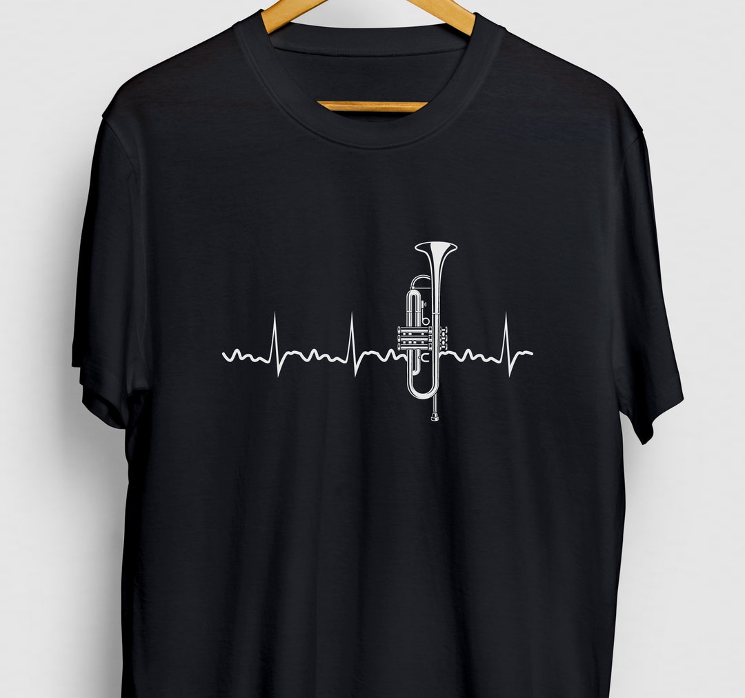 Trumpet Heartbeat Trumpet Gift, Funny Trumpeter Shirt, Funny Instrument ...