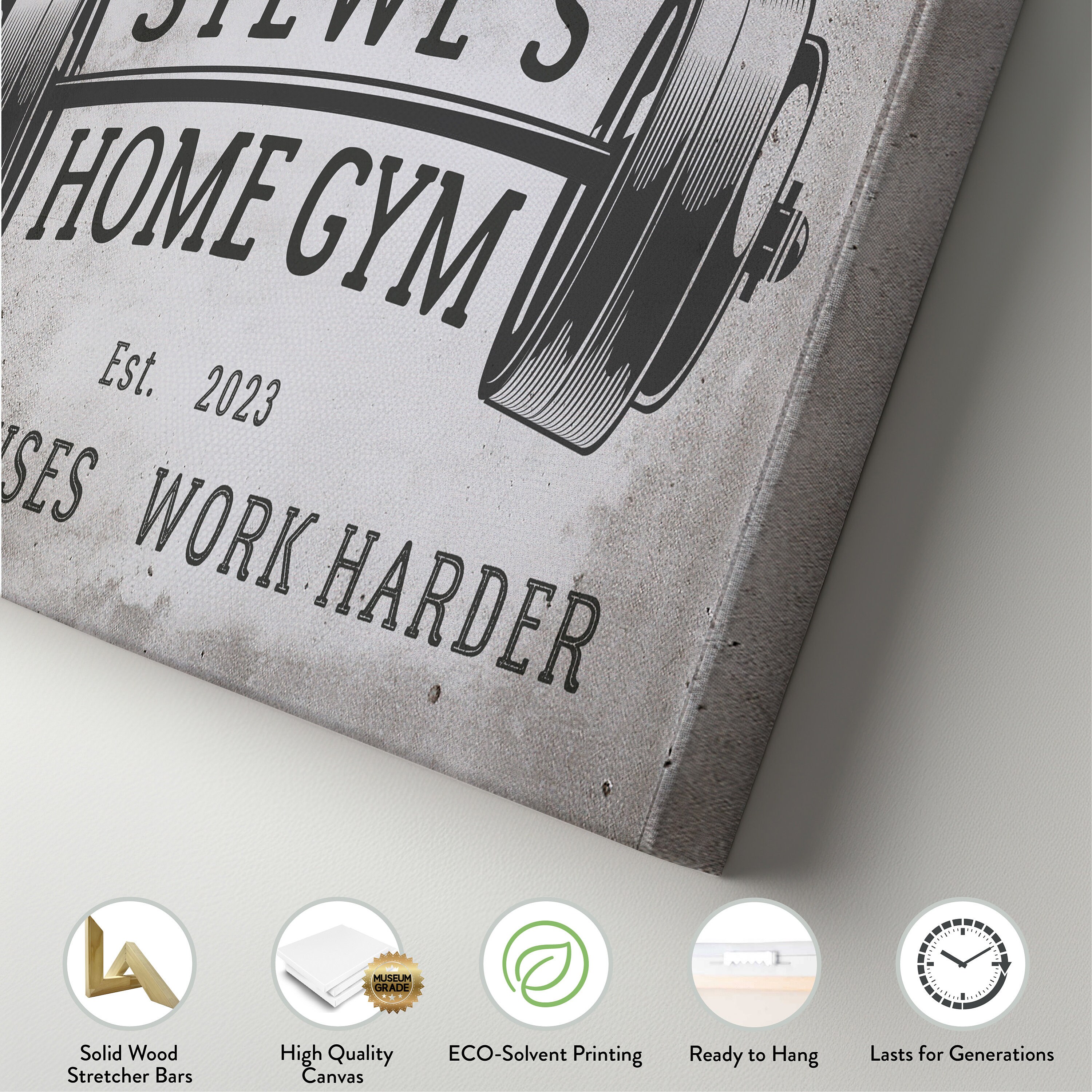 Custom Home Gym Sign, Man Cave Sign Personalized Fitness Gifts, No ...