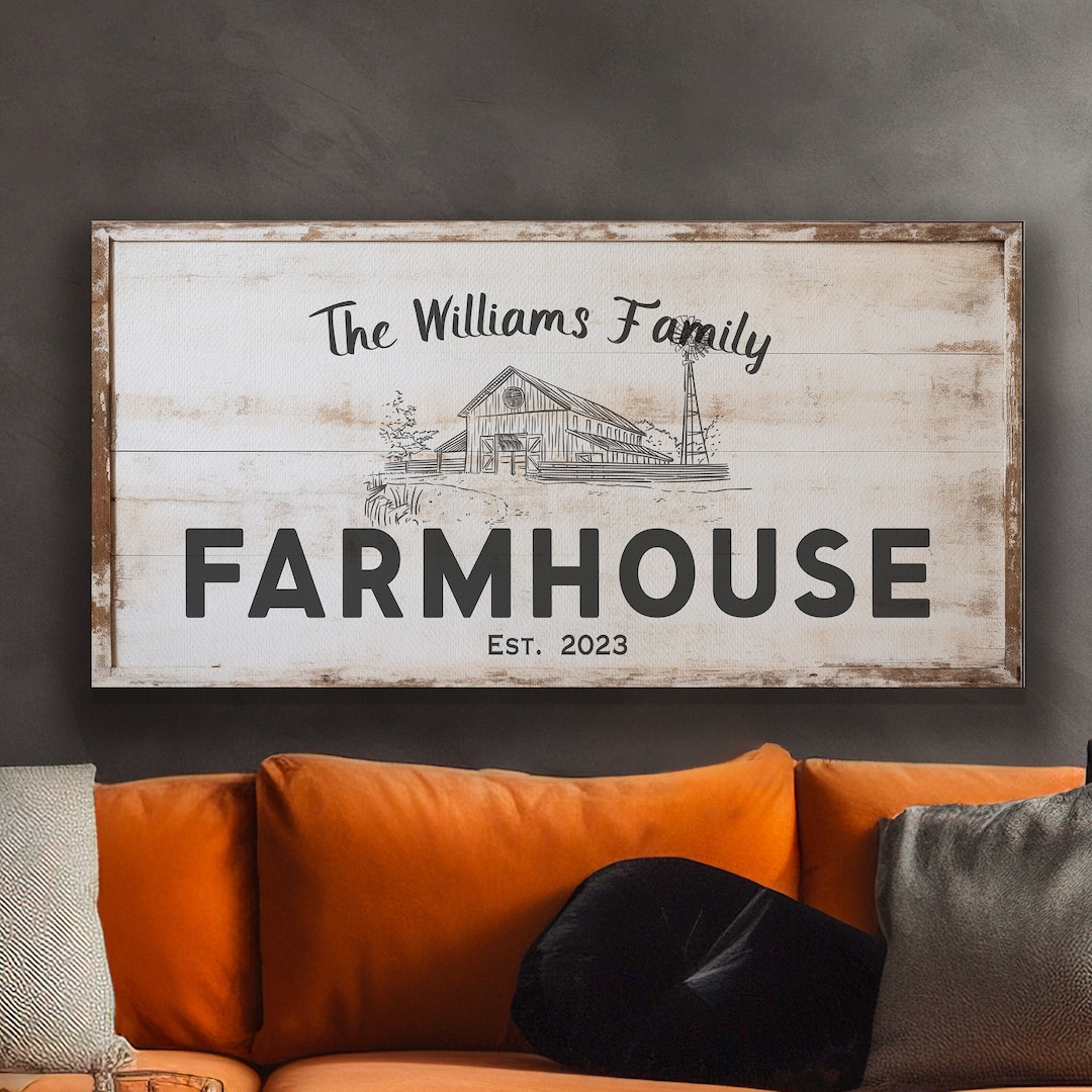 Farmhouse Sign, Personalized Homestead Sign, Farmhouse Wall Decor ...