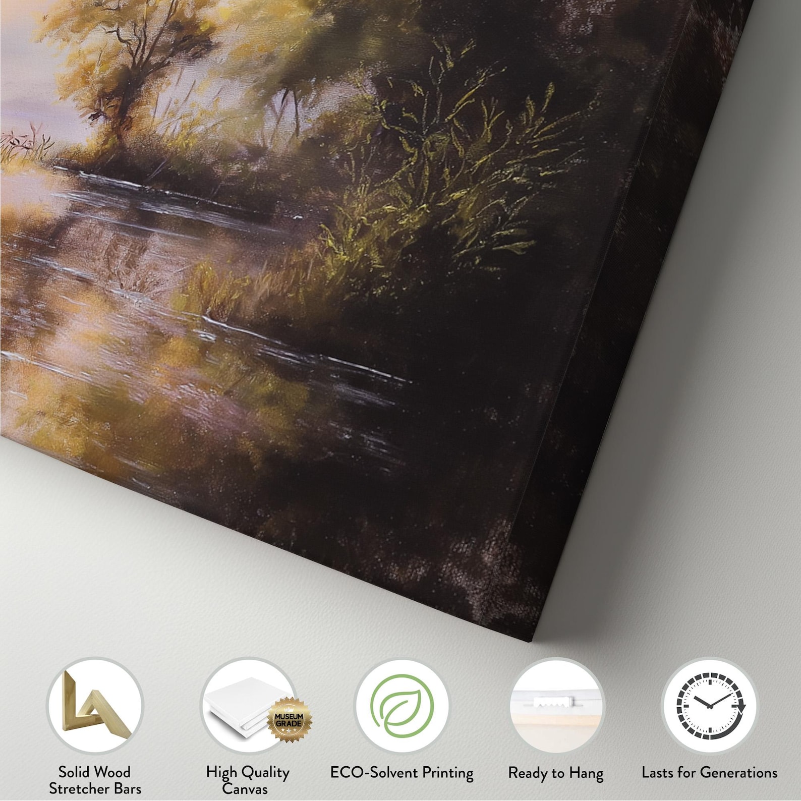 Calming Pond With Birds Panoramic Wall Art Lake Scene, Panorama Quiet ...