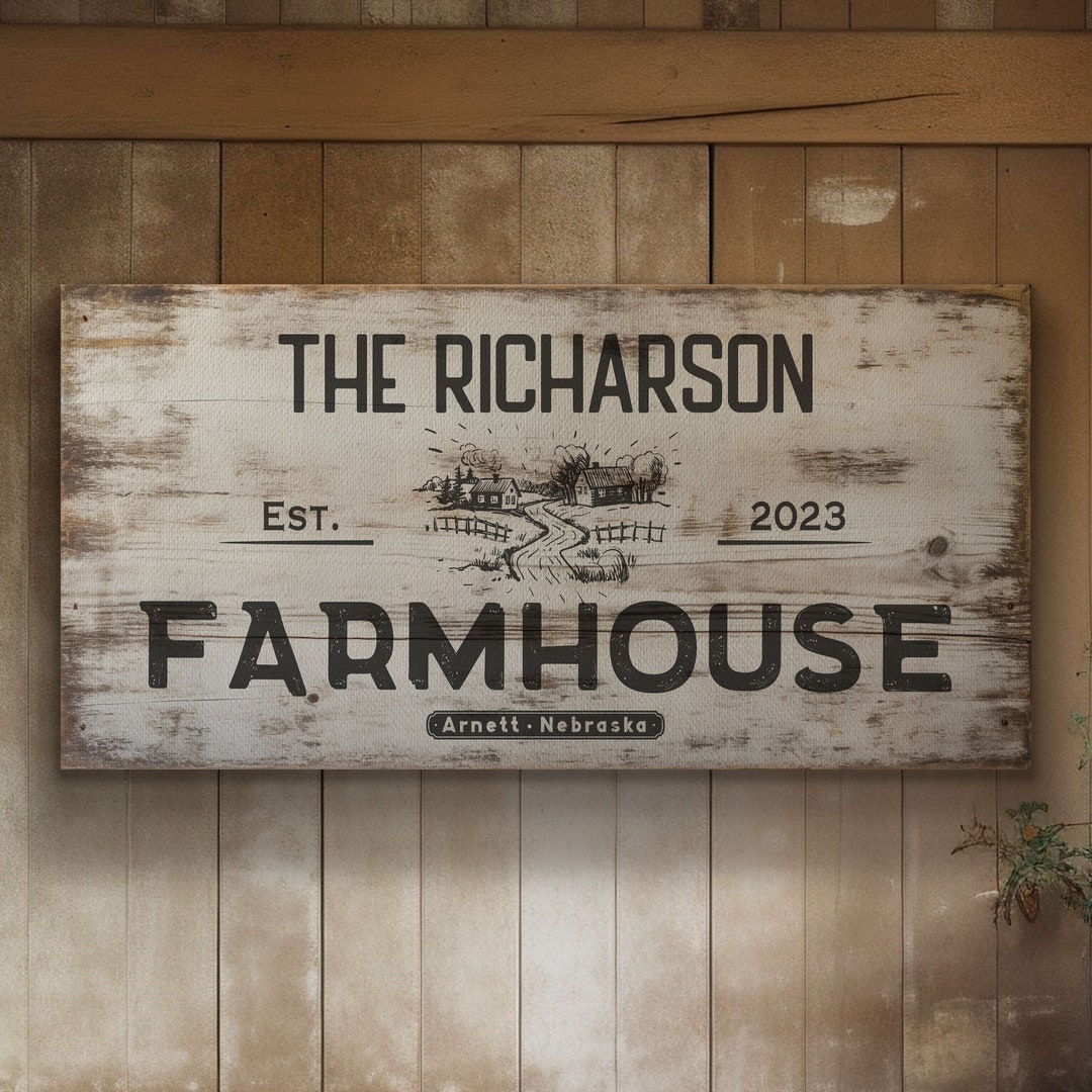 Farmhouse Sign, Personalized Homestead Sign, Farmhouse Wall Decor ...
