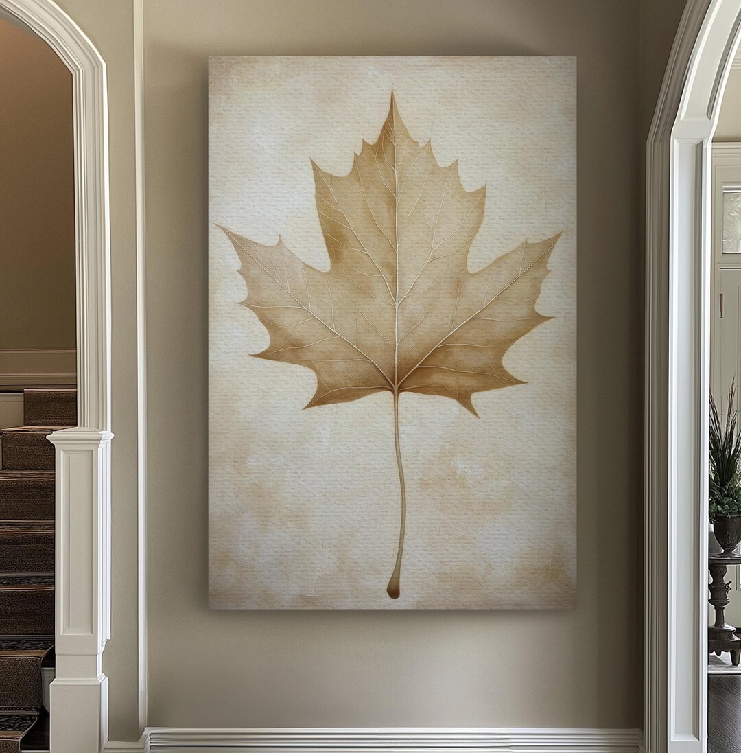 Large Maple Leaf Vertical Wall Art Cottage Fall, Decor Cozy Autumn ...