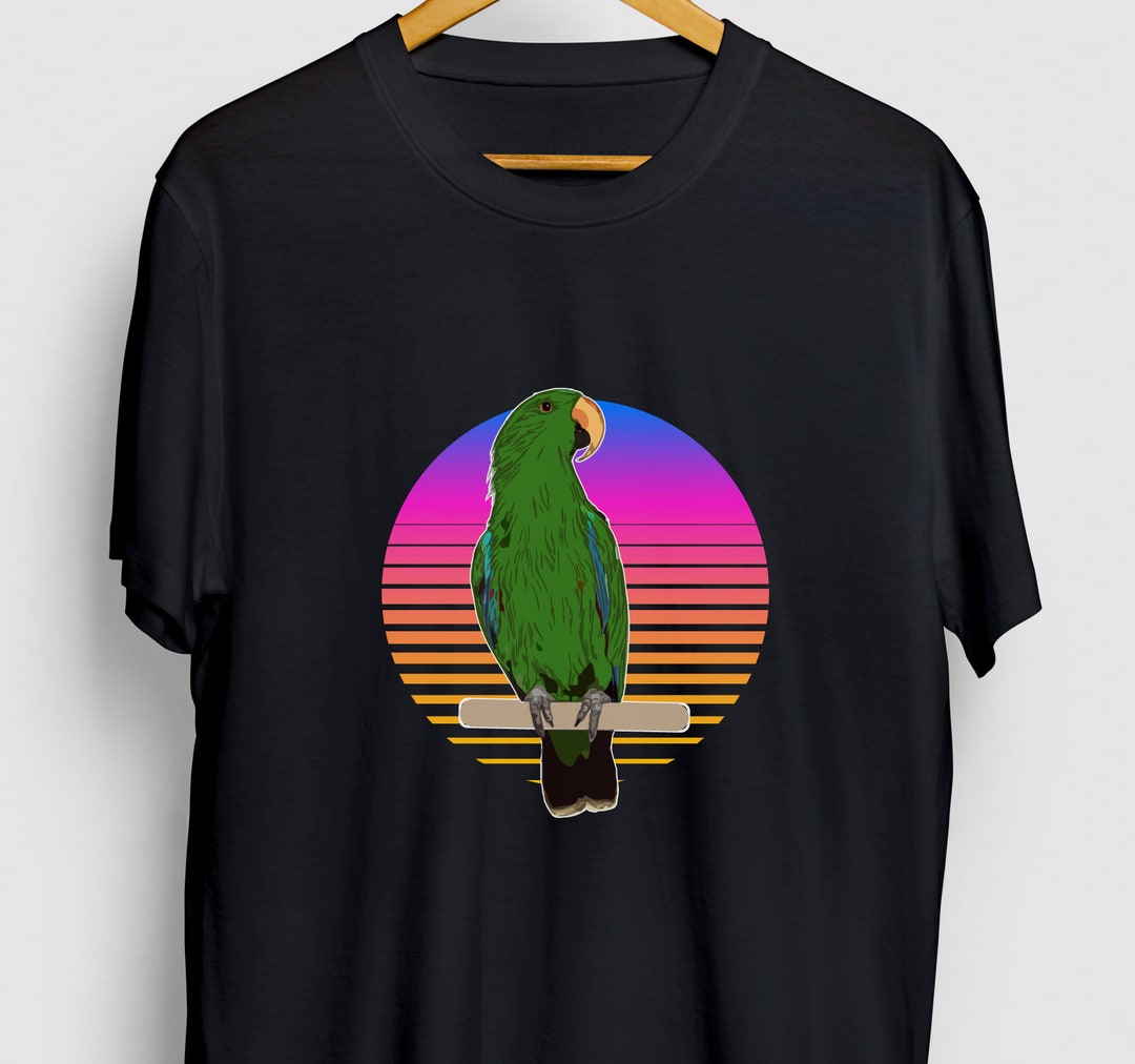 Eclectus Parrot Vaporwave Retro Parrot Gift, Funny Macaw Shirt, Funny ...