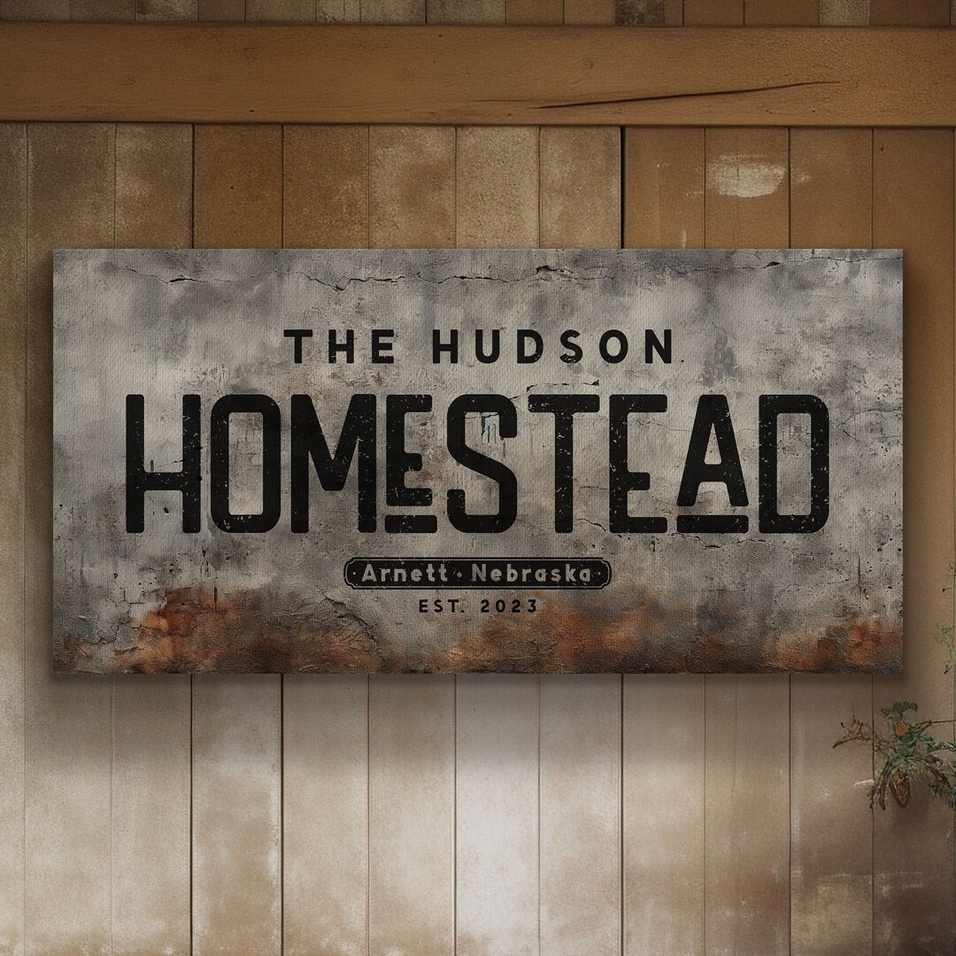 Farmhouse Sign, Personalized Homestead Sign, Farmhouse Wall Decor ...