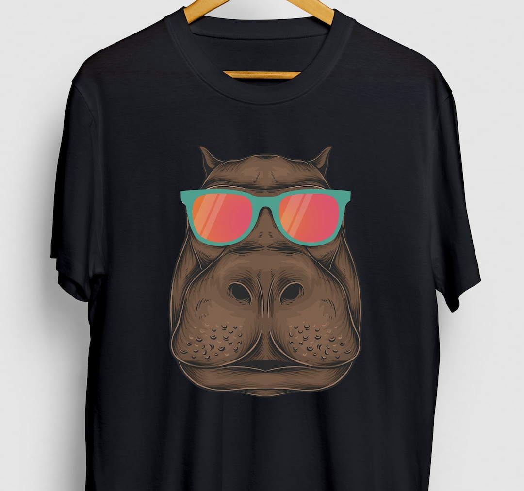 Hippo Shirt, Mama Hippo Gift, Hippopotamus Shirt, Cool Hippo Sunglasses ...