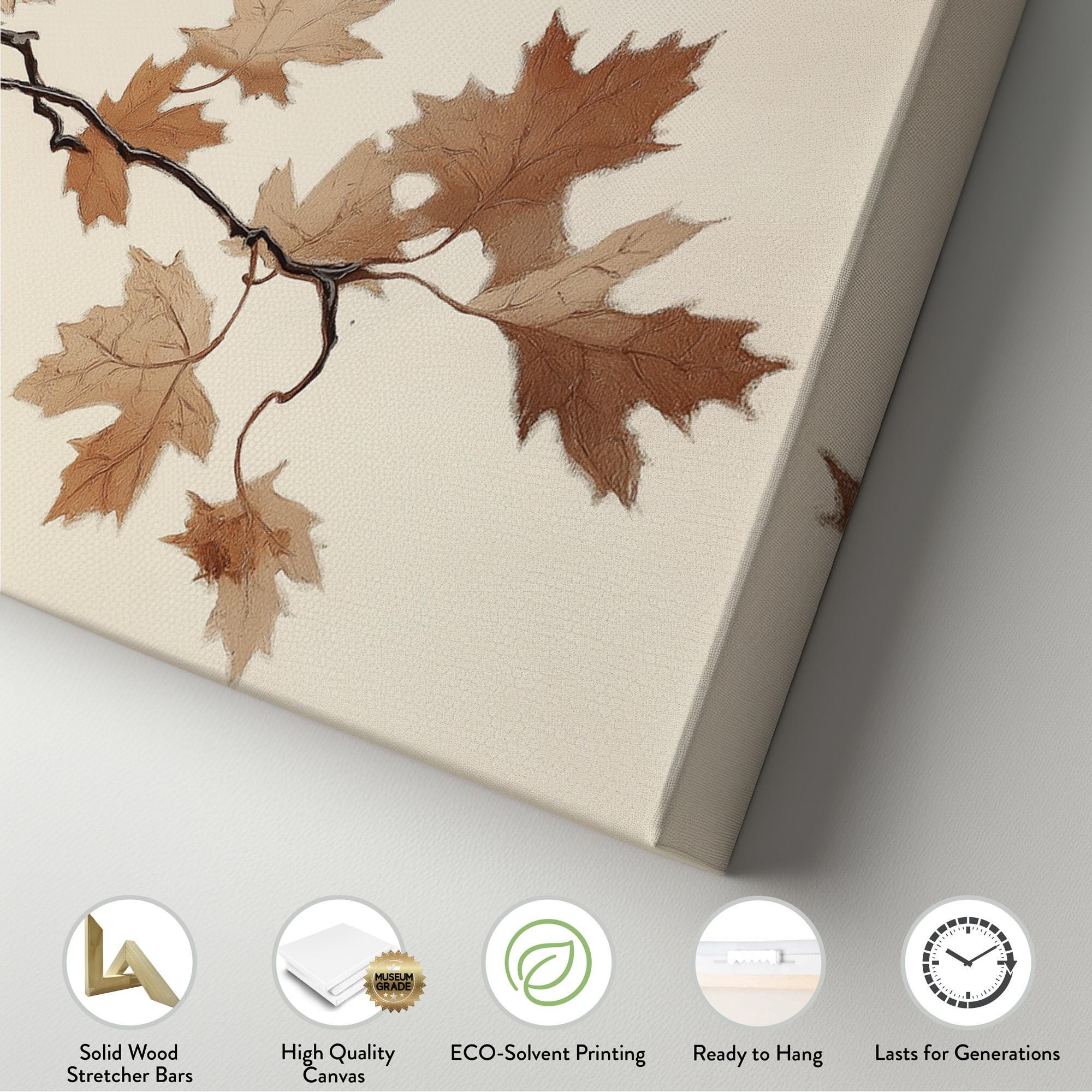 Vintage Maple Tree Branch Panoramic Wall Art Cottage Fall, Panorama ...