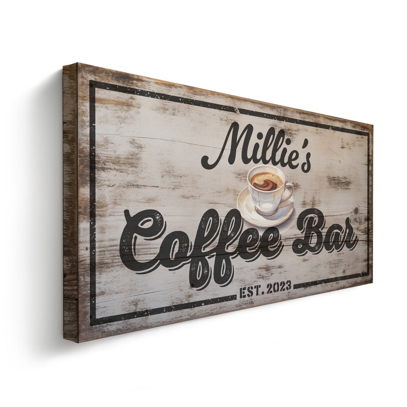 Coffee Bar Sign Rustic Coffee Station Bar Wall Art - Etsy