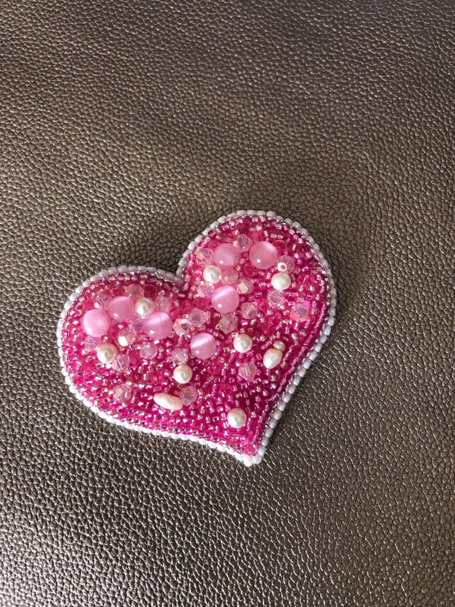 Beaded Brooch Pink Heart | Brooch Gift Pin | Jewelry Pin Up - Etsy