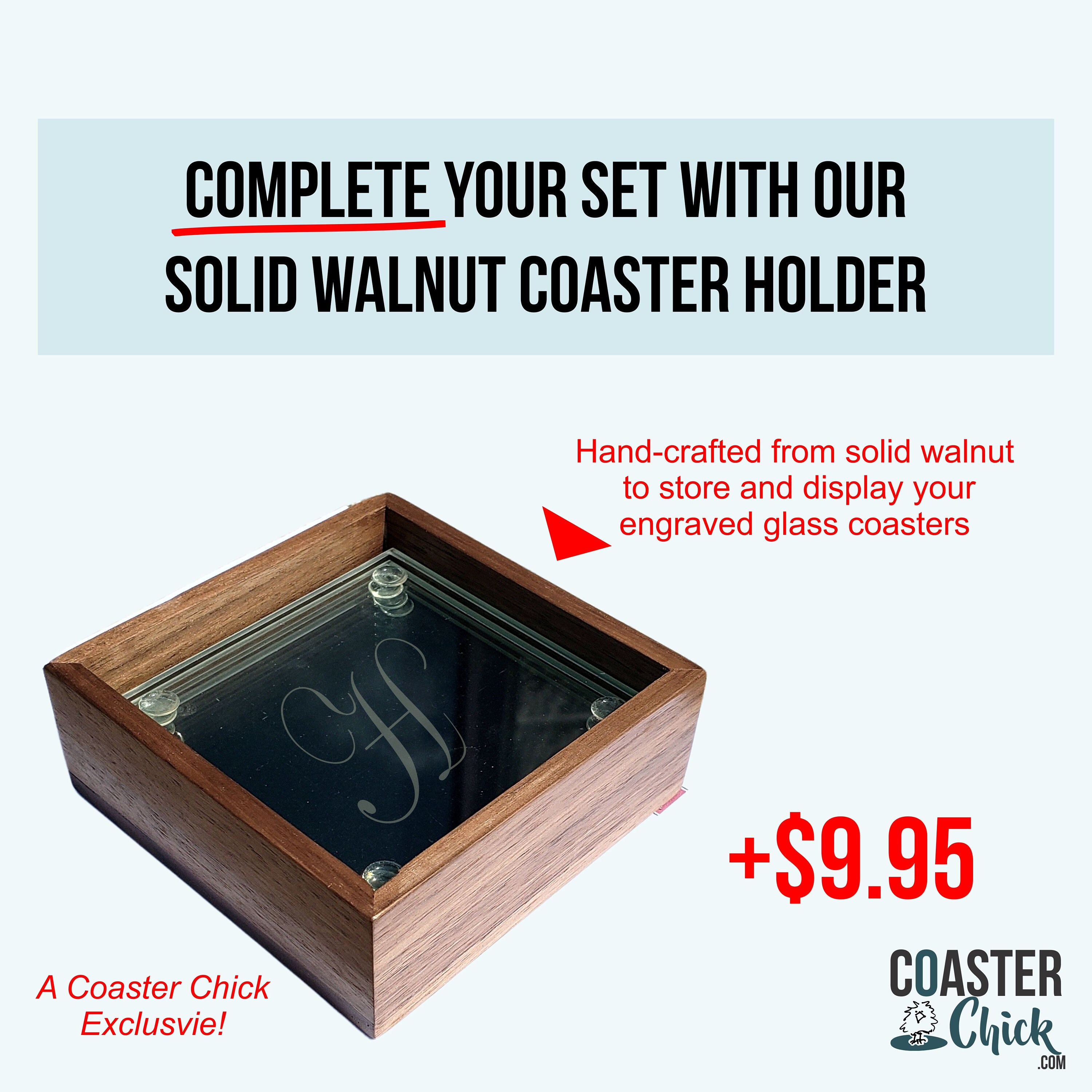 Logo Coasters Set of 4 Engraved Glass Coasters Personalized | Etsy