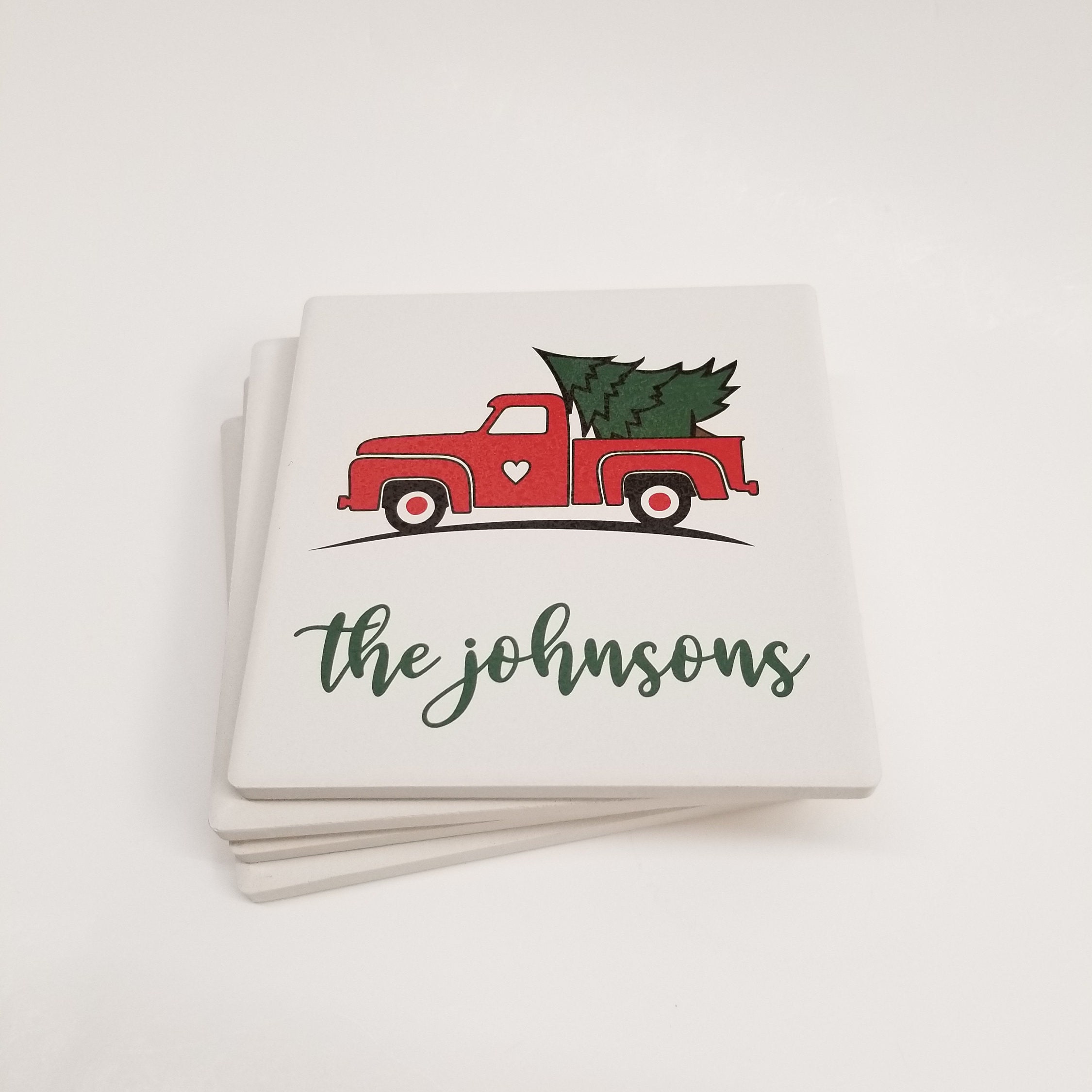 Ceramic Coasters Personalized Coaster Custom Family Name - Etsy UK