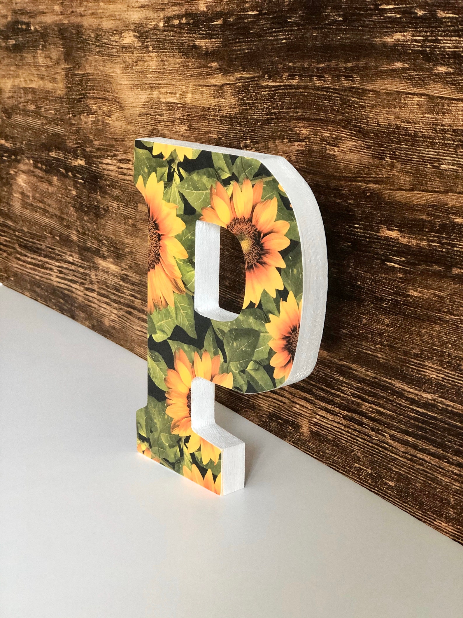 Sunflower Letter Decor 7 3/4 Inch Standing Letter Sunflower - Etsy
