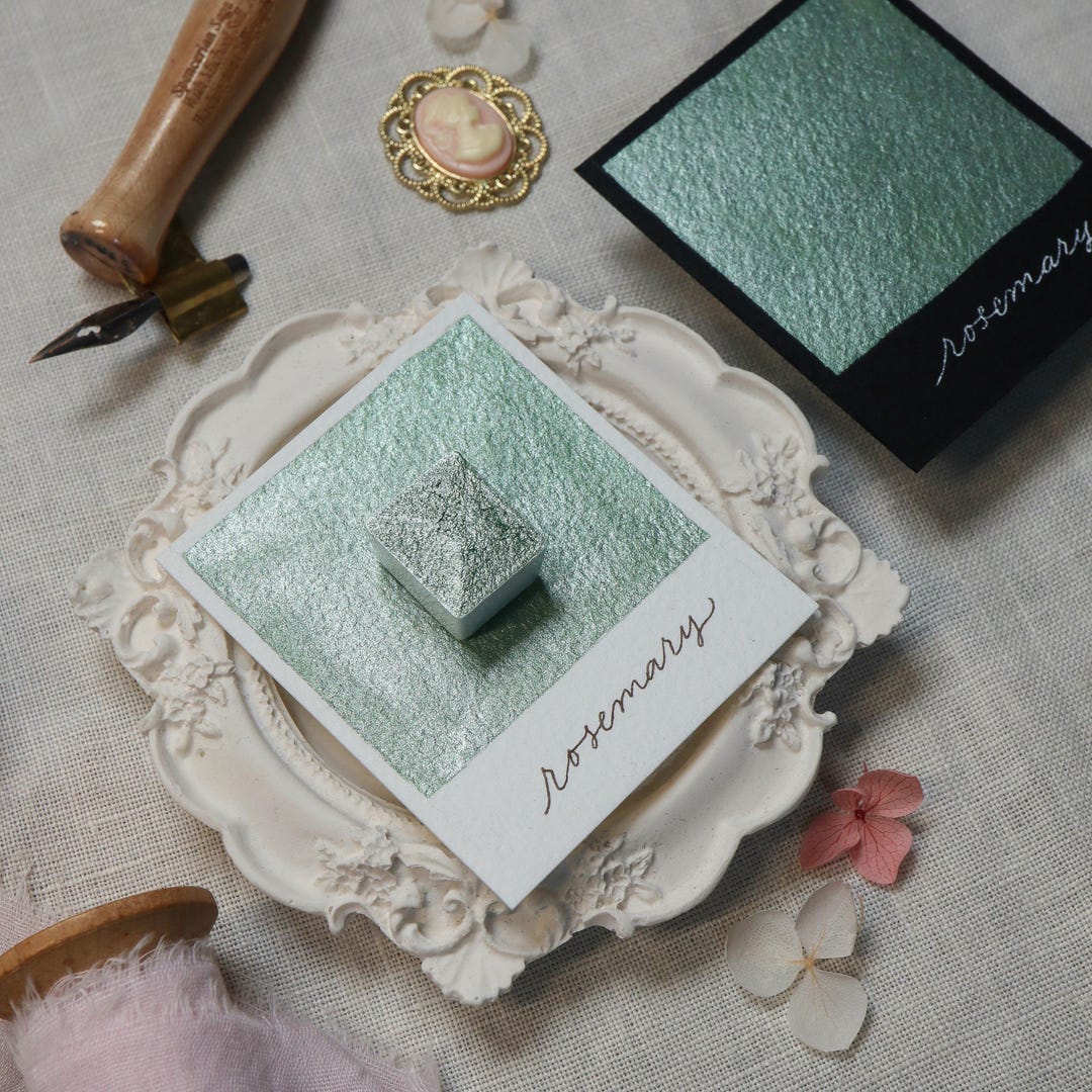 Rosemary - SHIMMER Color Calligraphy Solid Ink - Single Half Pan of ...