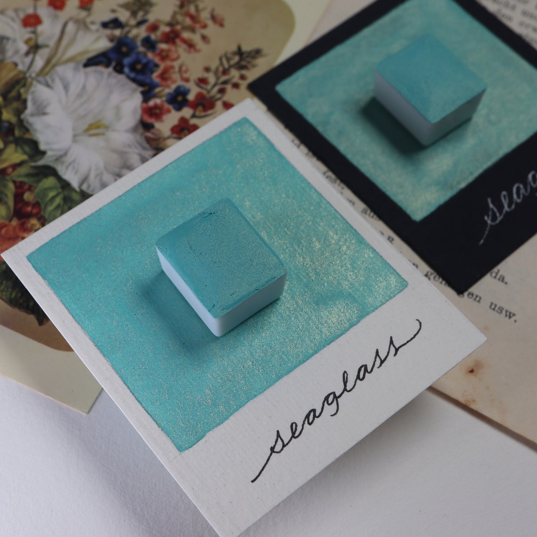 Seaglass - SOFT SHIMMER Color Calligraphy Solid Ink - Single Half Pan ...