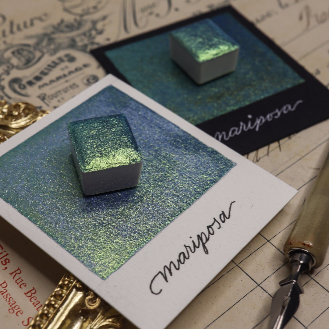 Mariposa - SHIMMER Color Calligraphy Solid Ink - Single Half Pan of ...