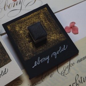 Ebony Gold - SHIMMER Color for Calligraphy - Solid Ink - Single Half ...
