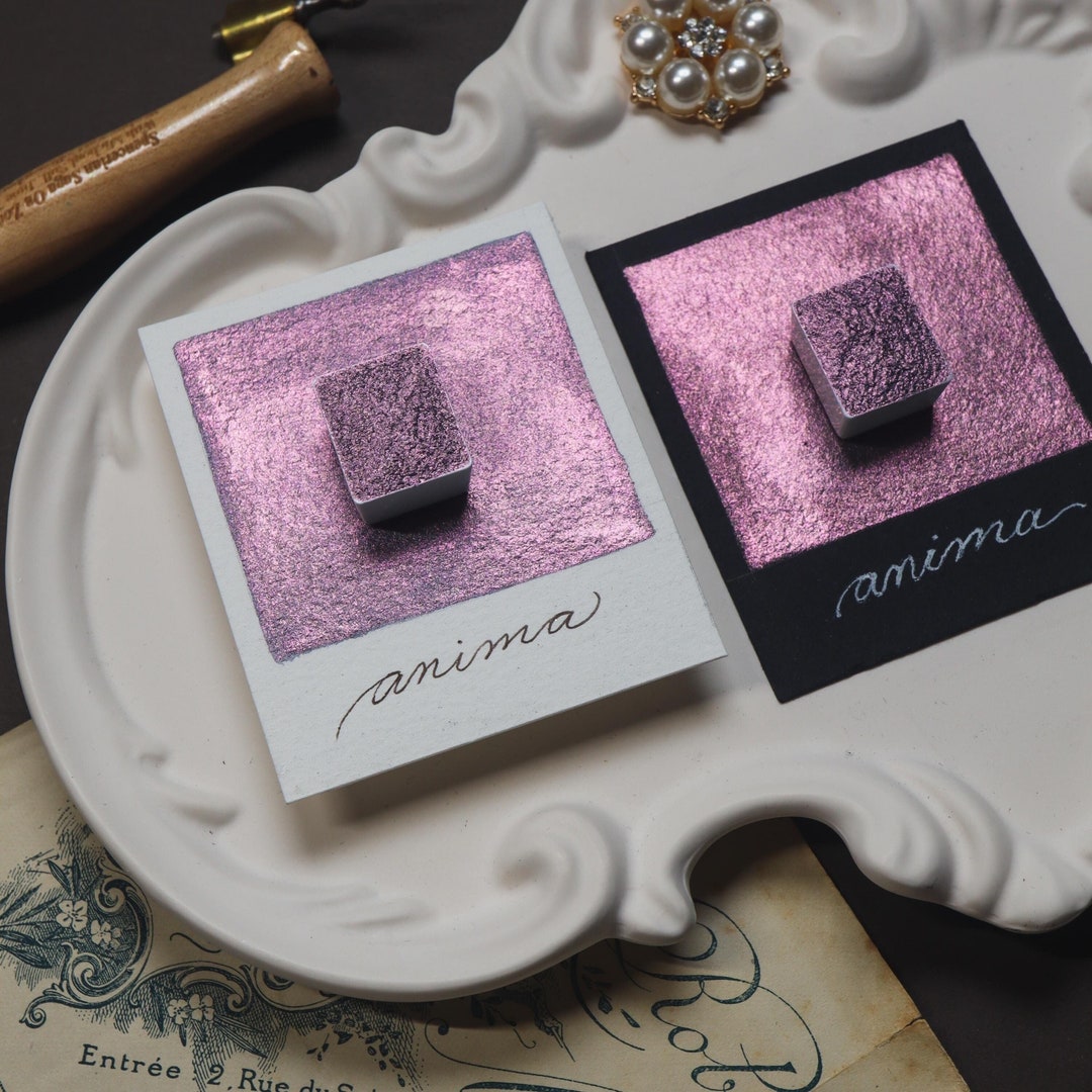 Anima - SHIMMER Color Calligraphy Solid Ink - Single Half Pan of ...
