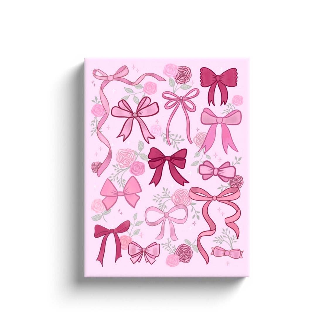 Love Swirl Fancy Bow Canvas, Girly Wall Art