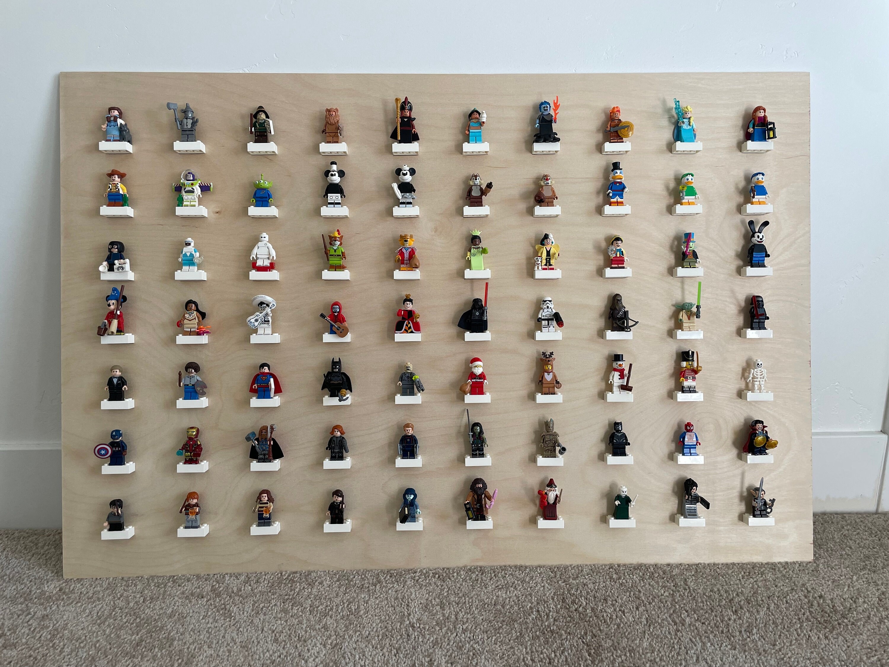 Brick Minifigure Wall Display, 70 Minifigures - Etsy