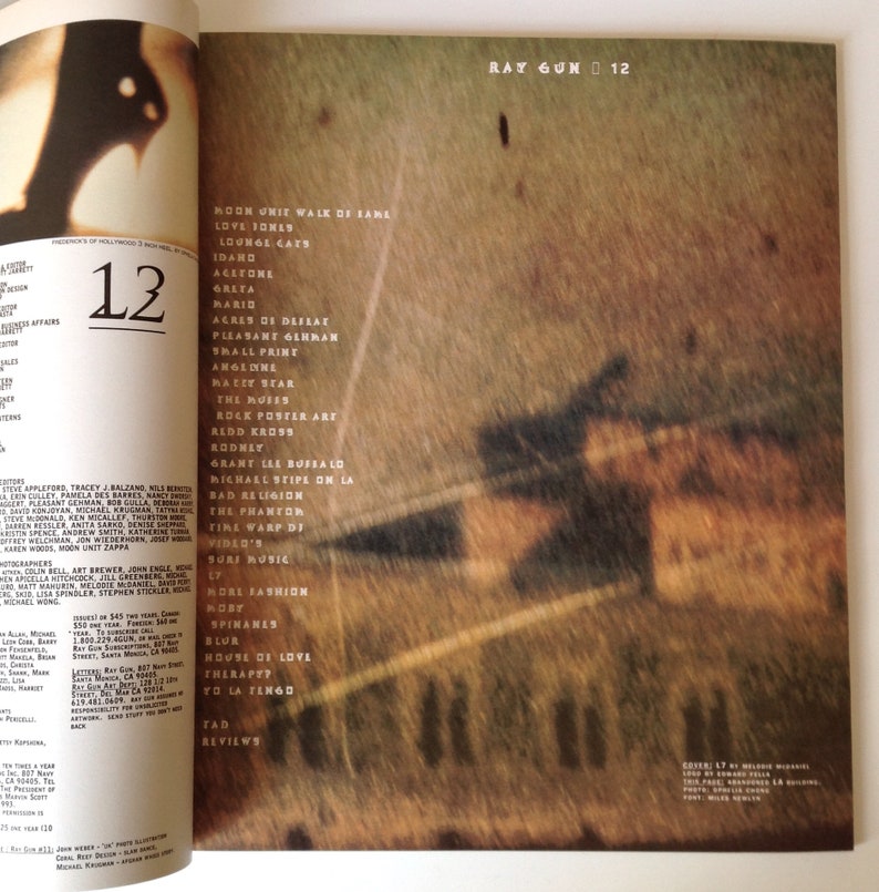 Raygun Magazine Issue 12 L7, Debbie Harry Angelyne, Redd Kross, the Muffs, Tad, Mazzy Star ...