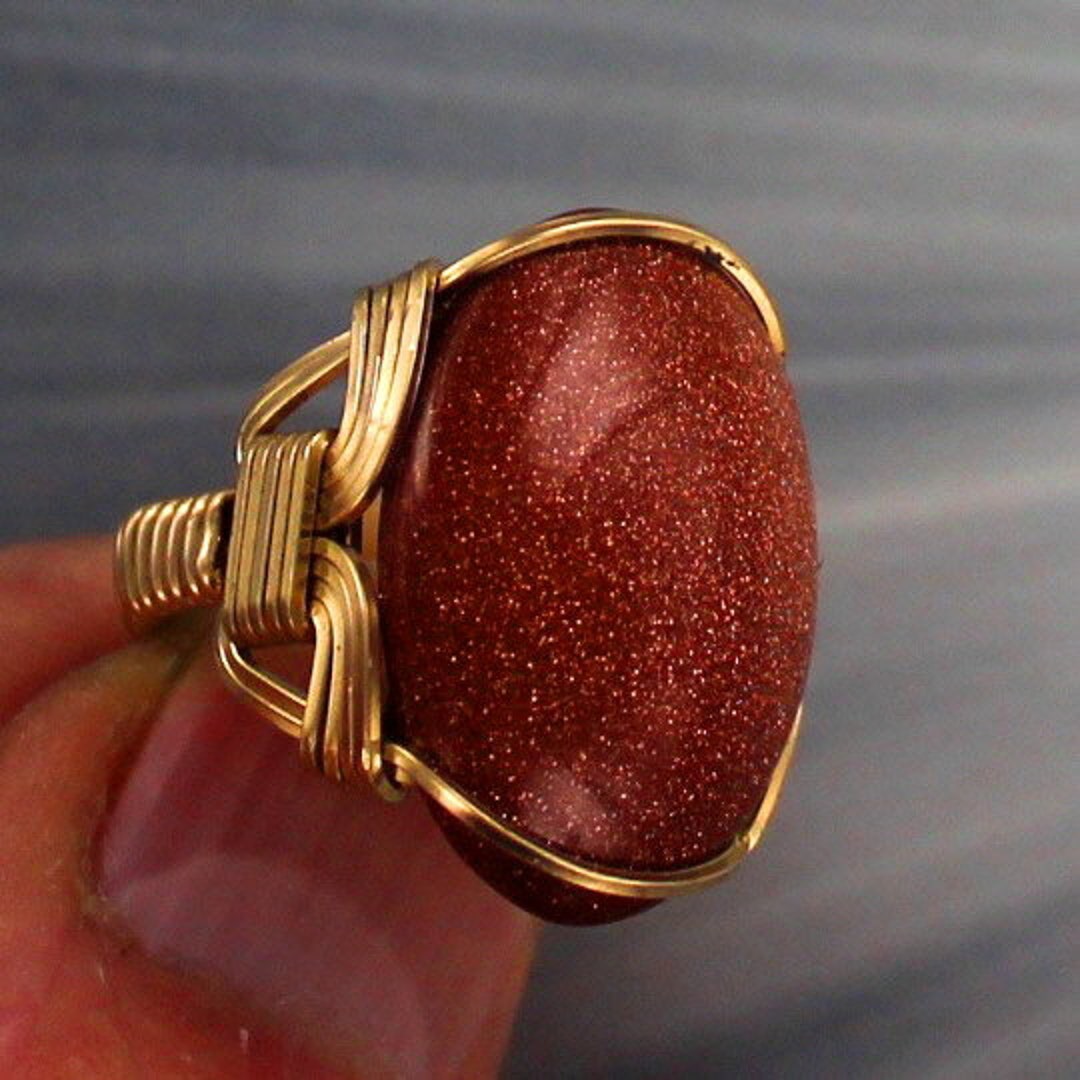 Gold Stone Gemstone Ring in 14kt. Rolled Gold -- Size 5 TO 15 -wire ...