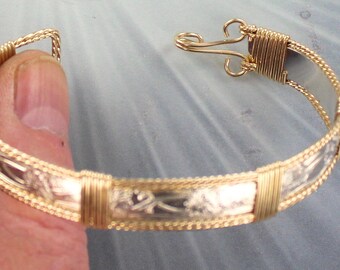 Sterling Silver and 14K Gold Filled Wire Wrapped Bracelet. cosmopolitan ...