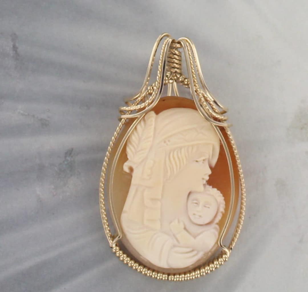 Antique Shell Cameo - Mother and Child Cameo - Vintage Cameo - Etsy