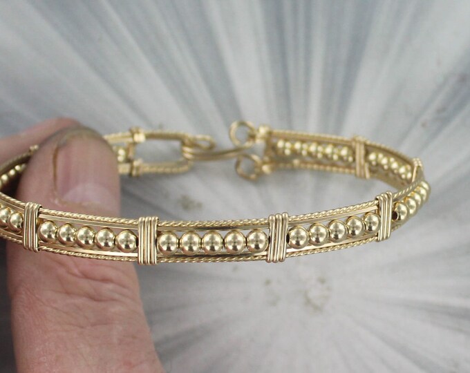 14kt Rolled Gold Bracelet Made to Order Size 6 to 8 Wire Wrapped ...