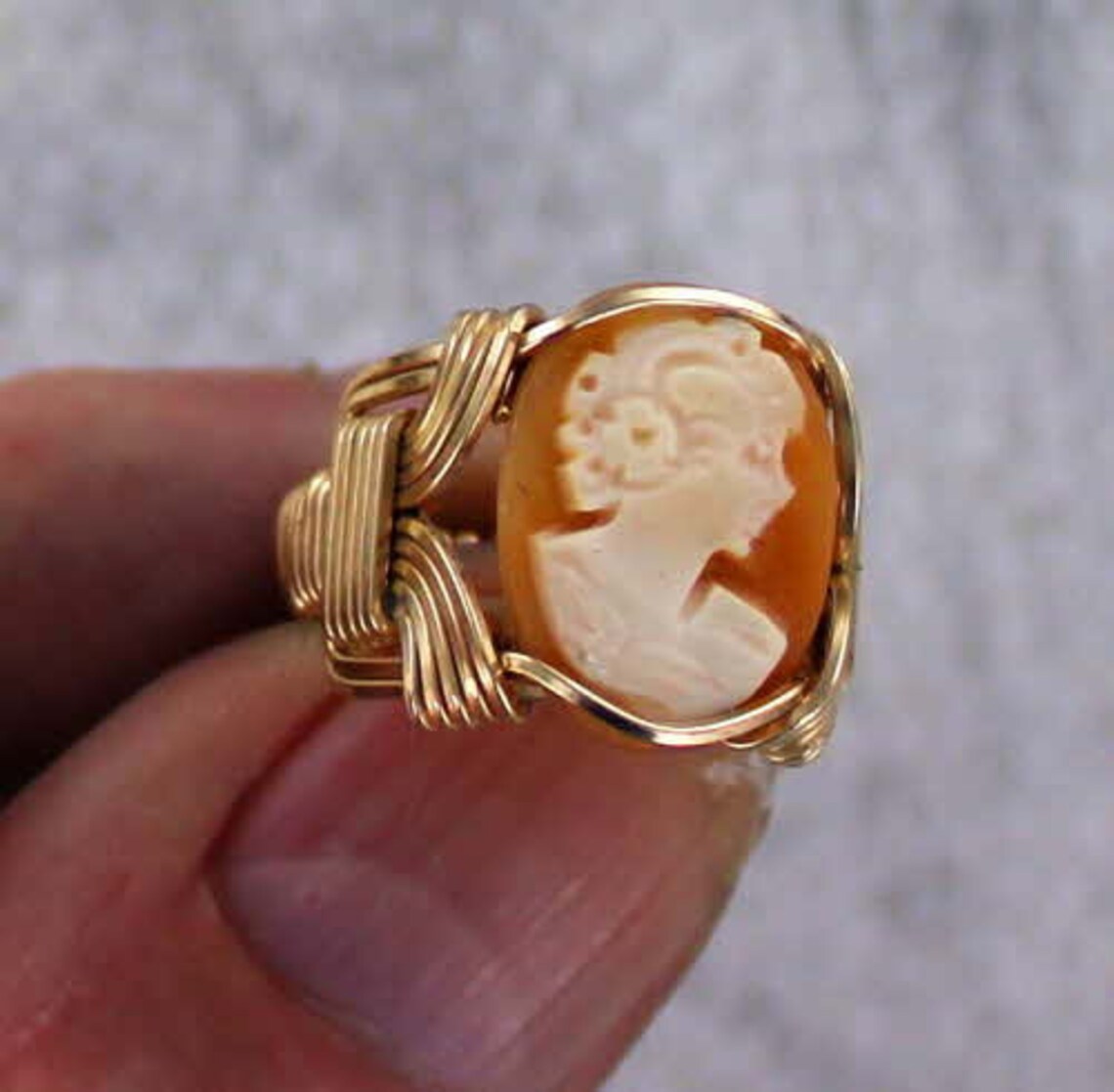 Antique Shell Cameo Ring in 14kt Rolled Gold Gold Cameo - Etsy